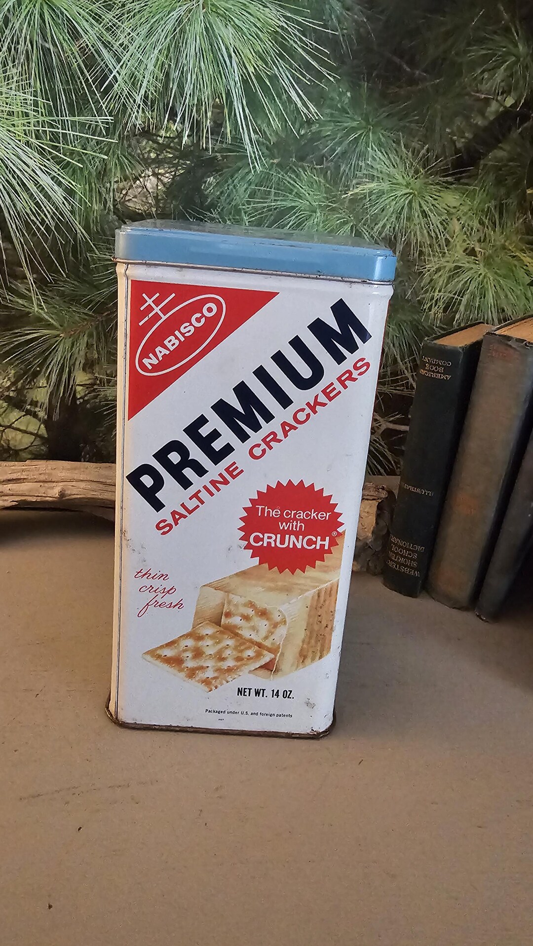 1969 Premium Saltine Cracker Tin From Nabisco 14 OZ Metal Saltine ...