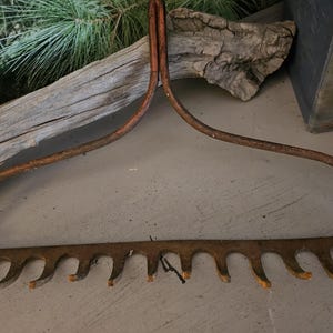 Rustic Cast Iron Rake Head: Distressed Farmhouse Garden Tool - Etsy