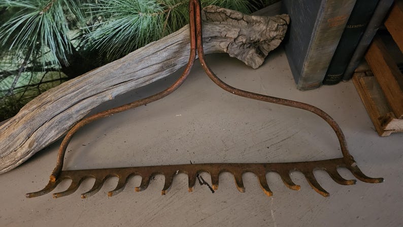Rustic Cast Iron Rake Head: Distressed Farmhouse Garden Tool - Etsy