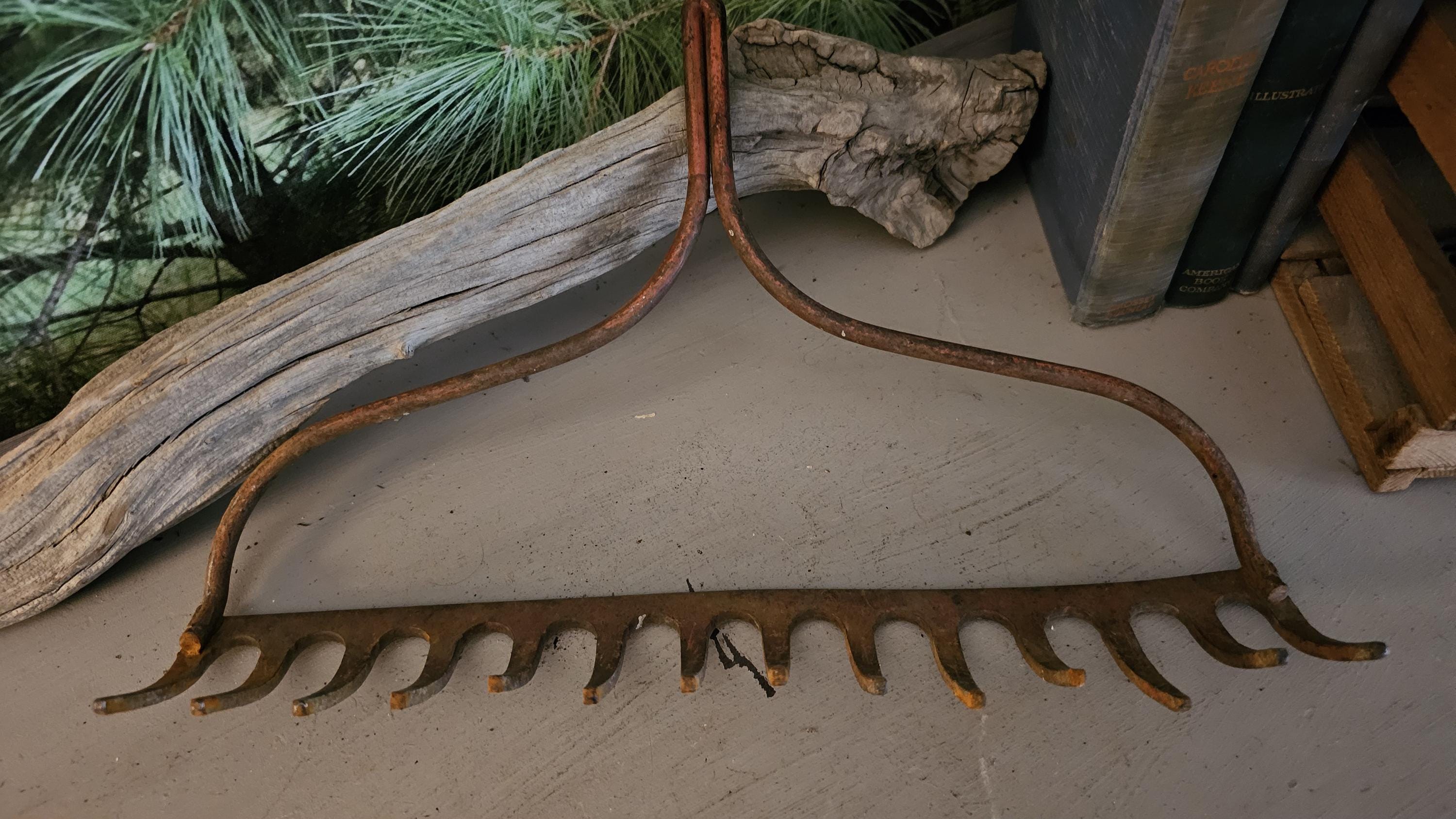 Rustic Cast Iron Rake Head: Distressed Farmhouse Garden Tool - Etsy