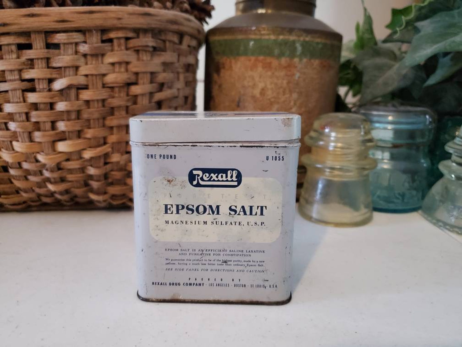 Rexall EPSOM SALT Tin 1 Pound Light Blue & Dark Blue Epsom | Etsy