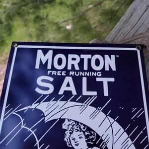 Ande Rooney Morton Salt when It Rains It Pours Porcelain Advertising ...