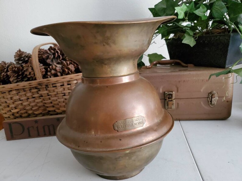 Brass & Copper Spittoon GOLDFIELD HOTEL Nevada / Vintage - Etsy