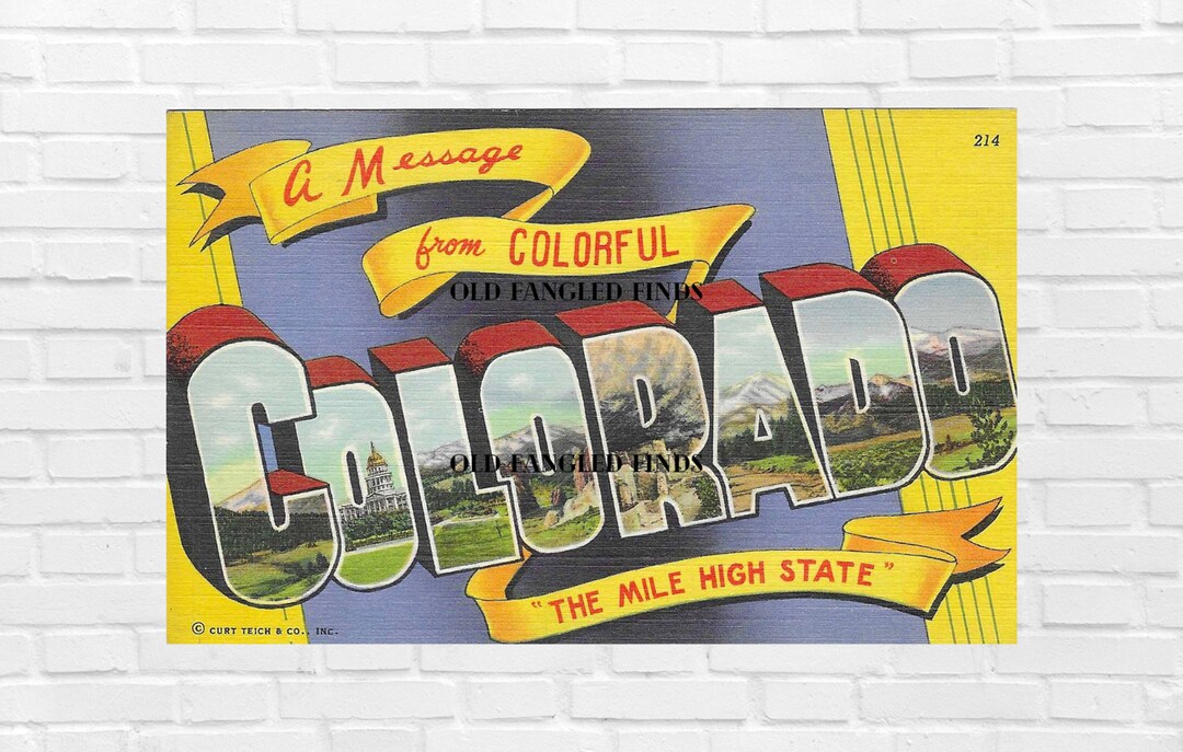 Colorado Linen Postcard: 1930s Curt Teich Vintage Travel (digital ...