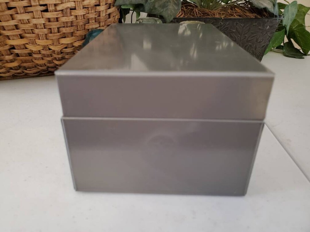 Gray Industrial Metal File Box With Hinged Lid / Metal Storage File Box ...