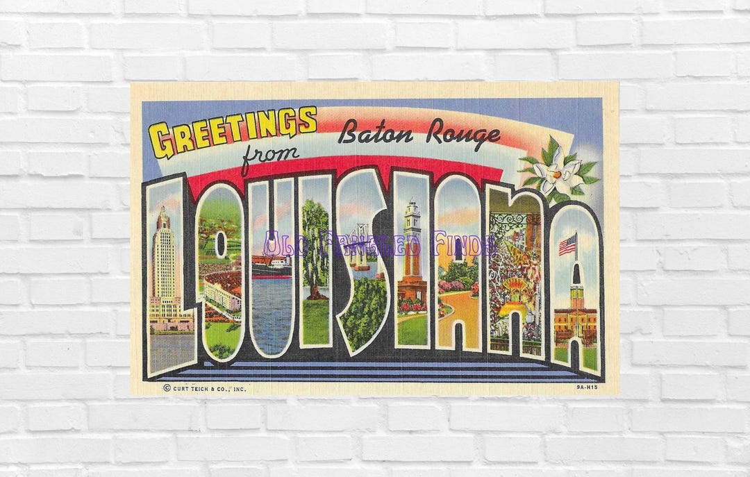 Baton Rouge Louisiana Postcard: 1930s Linen Style (digital Download) - Etsy
