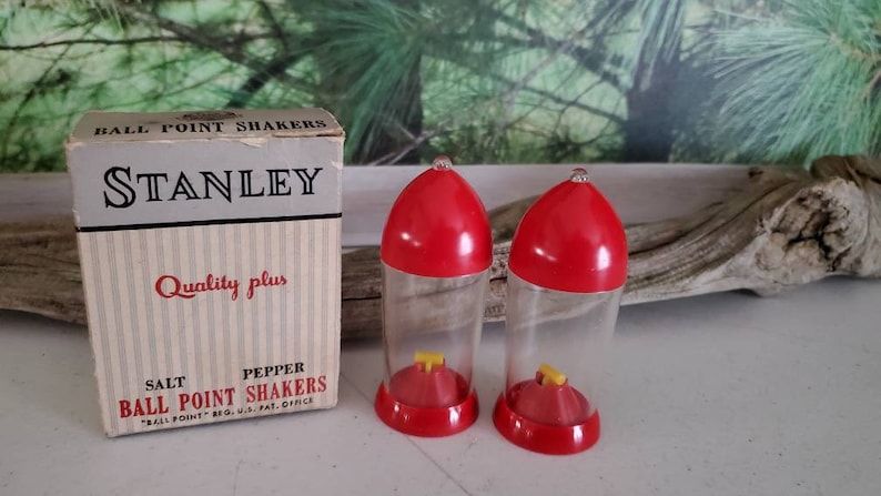STANLEY Ball Point Atomic Red Salt & Pepper Shaker Set in Original Box ...
