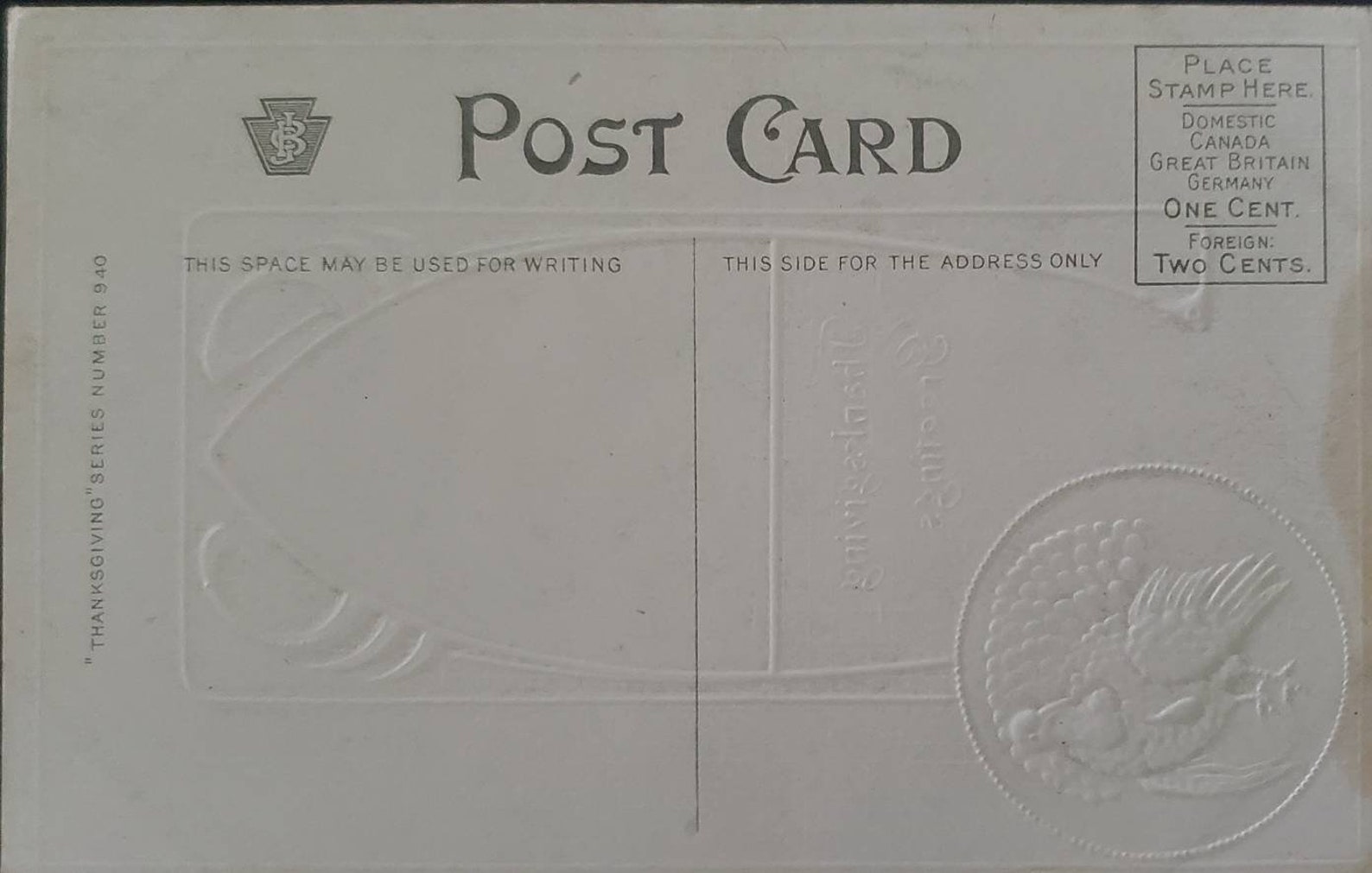 Unused Thanksgiving Greetings Turkey & Country Scene Vintage Postcard ...