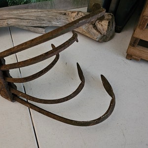 5 Tine Spade Shaped Push Plow Cultivator Rusty Steampunk Decor Garden ...