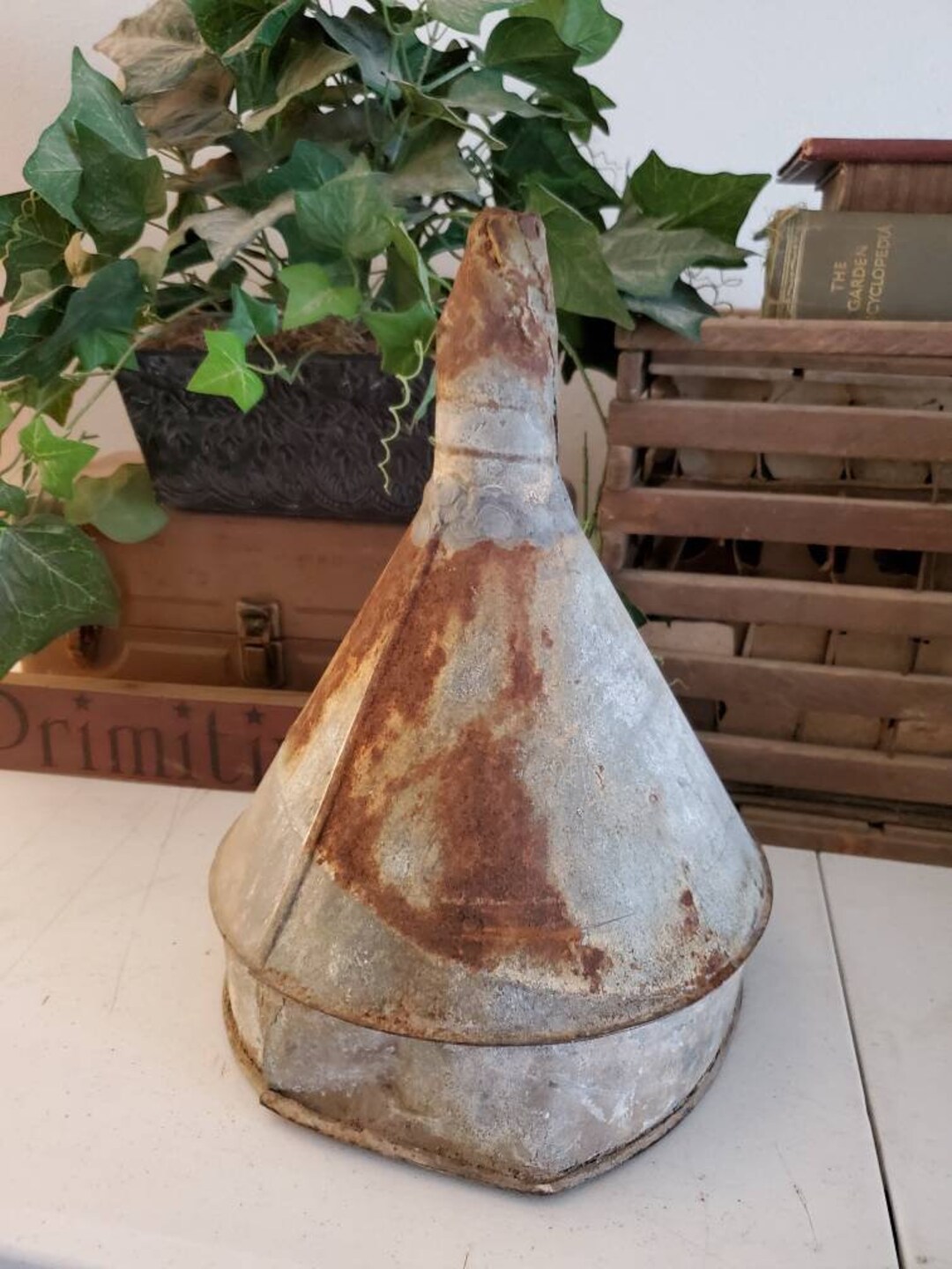 Old Distressed Galvanized Farm Funnel / Farmhouse Decor / Farm Tool ...