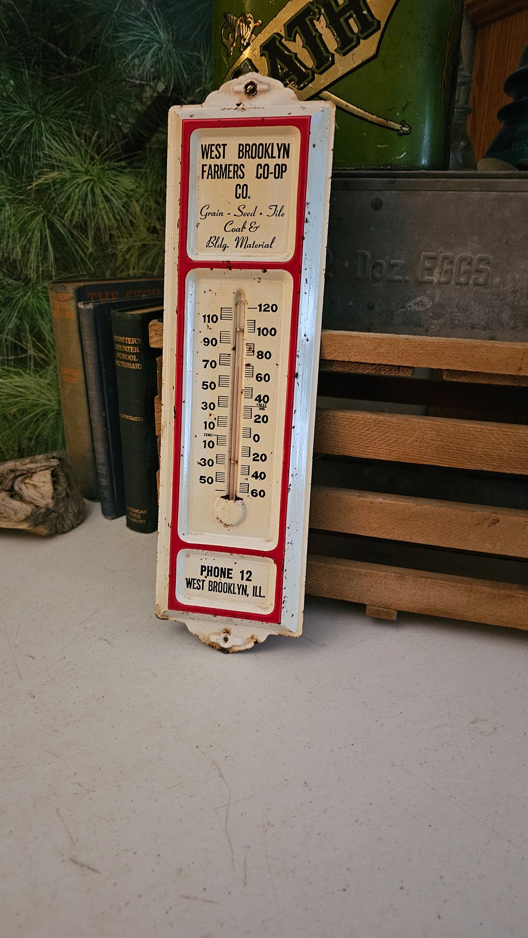 Old Metal Thermometer West Brooklyn Farmers Co-op Co., West Brooklyn ...