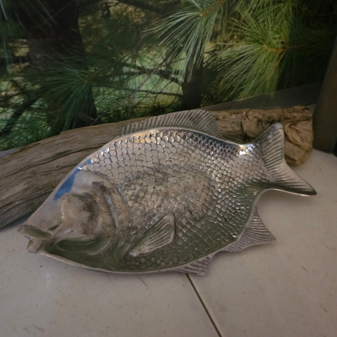 1970s Pewter Holland Boone Fish Dish Embossed Details Trinket Dish for ...