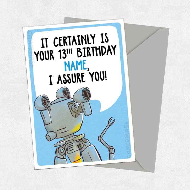 Codsworth Wishes - PERSONALISED BIRTHDAY CARD - Fallout 4 Themed ...