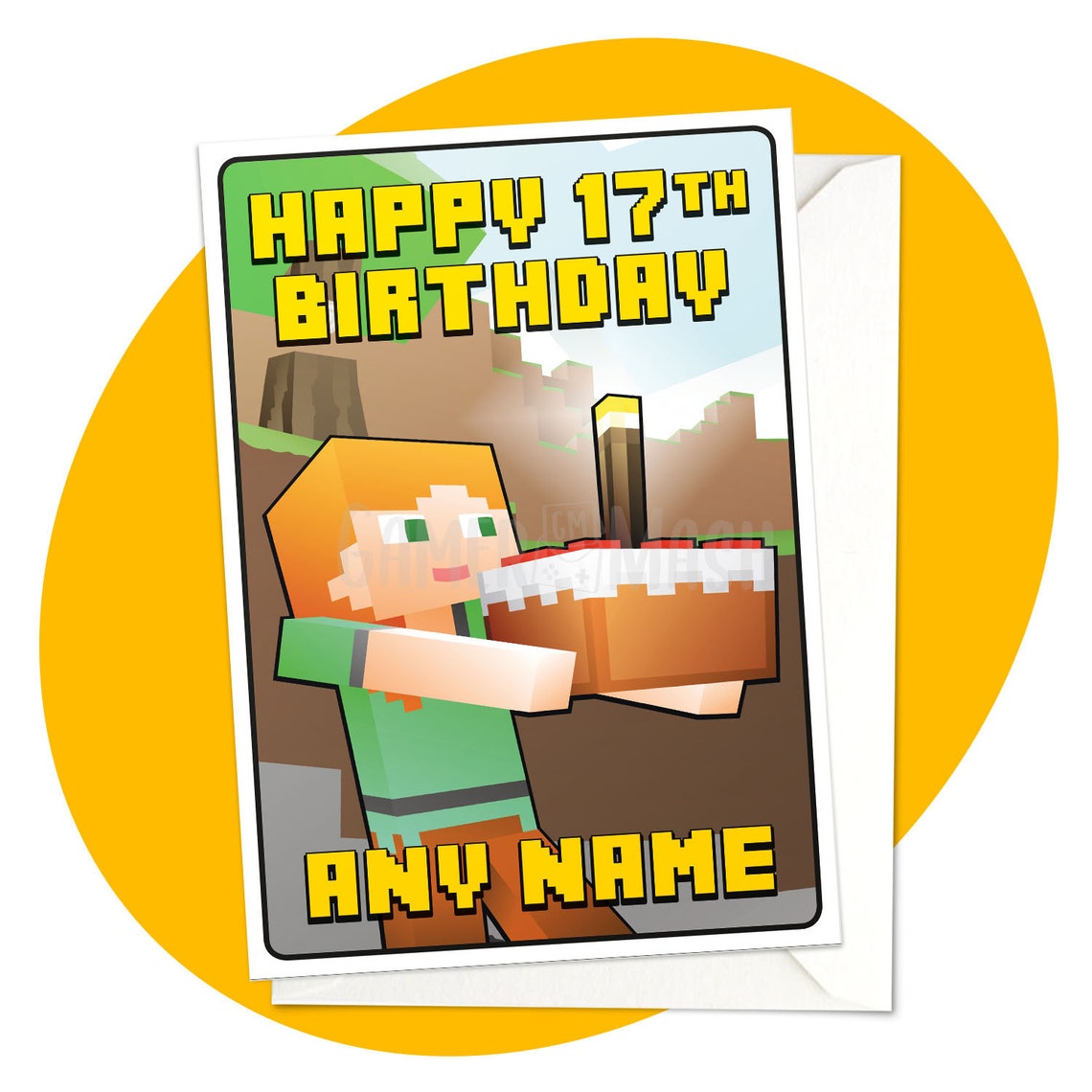 Alex Cake PERSONALISED BIRTHDAY CARD Minecraft Themed - Etsy