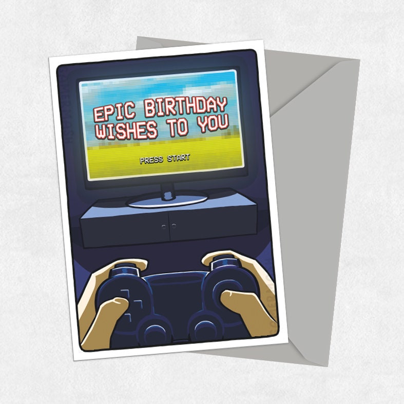 Night Gamer - GAMER BIRTHDAY CARD - Gaming Themed Greeting Card - Etsy UK