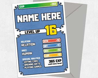 PERSONALISED BIRTHDAY CARD Level Up Personalized Video - Etsy