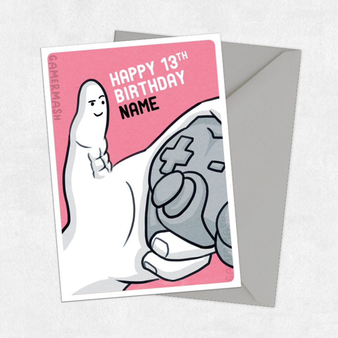 Buff Thumb - PERSONALISED BIRTHDAY CARD - Personalized Gamer Greeting ...