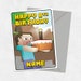 PERSONALISED BIRTHDAY CARD Steve Cake Minecraft Themed Gamer Greeting ...