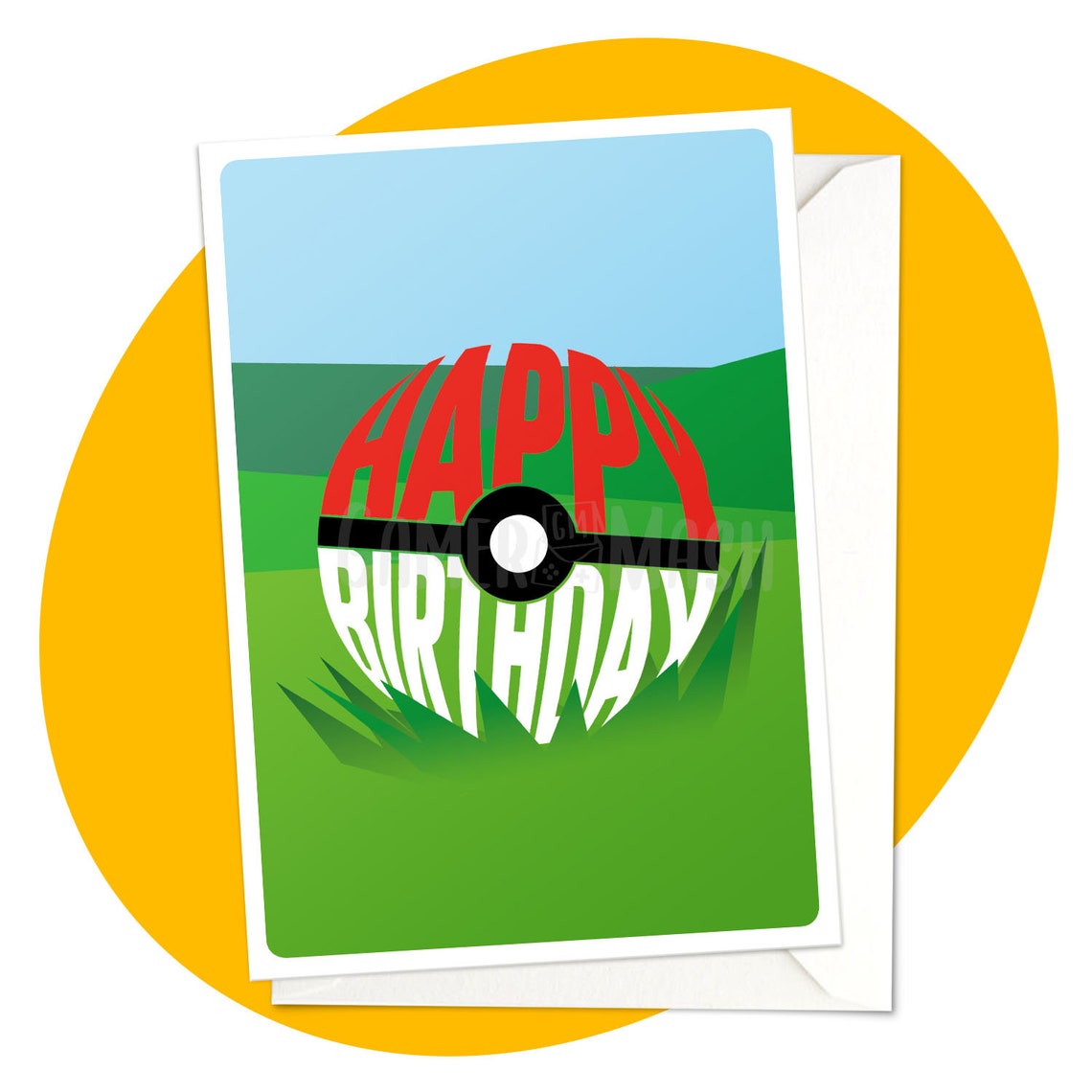 Pokeball Birthday PERSONALISED BIRTHDAY CARD Pokemon | Etsy