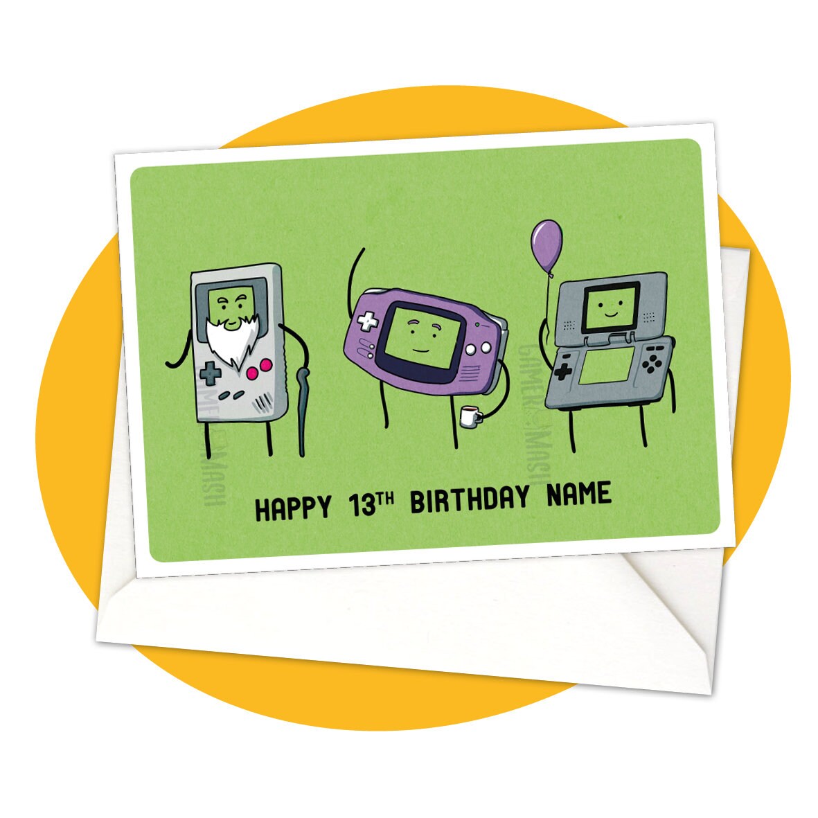 Gameboy Trio PERSONALISED BIRTHDAY Card nintendo handheld | Etsy