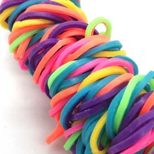 Neon Bands Necklace Neon Pink Multiocoloured Recycled Rubber Band ...