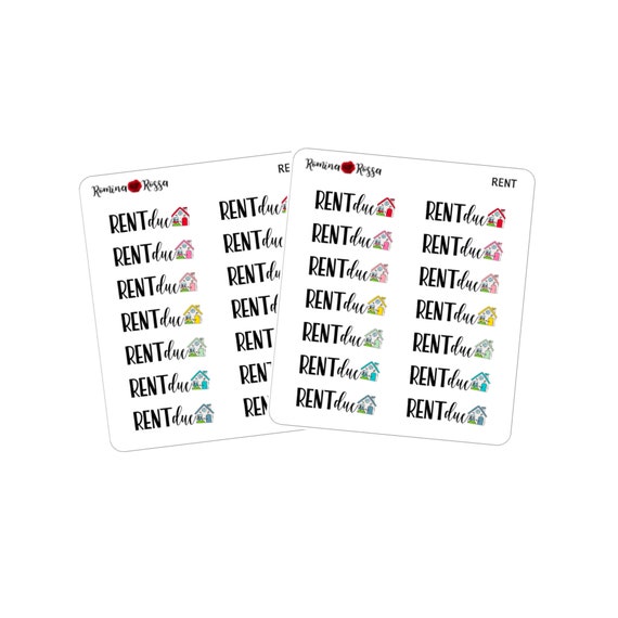 Rent Due Stickers Decorative Planner Stickers | Etsy