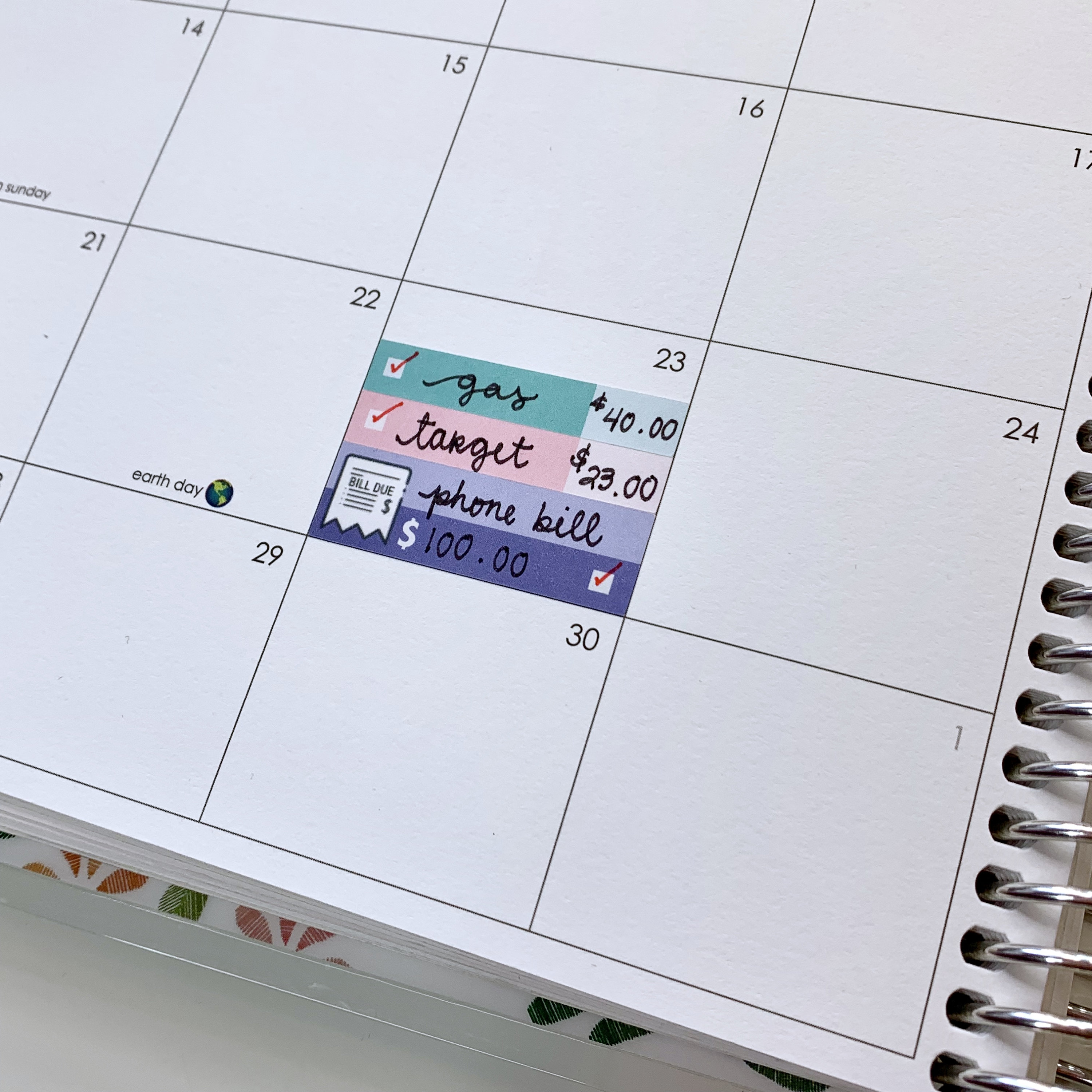 Budget Expense Stickers Full Sheet Custom Color | Etsy