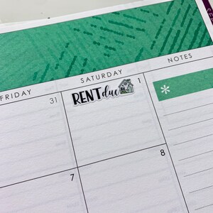 Rent Due Stickers - Decorative Planner Stickers - Etsy