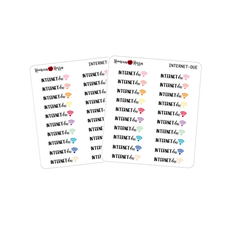 Internet Due Stickers - Decorative Planner Stickers - Etsy