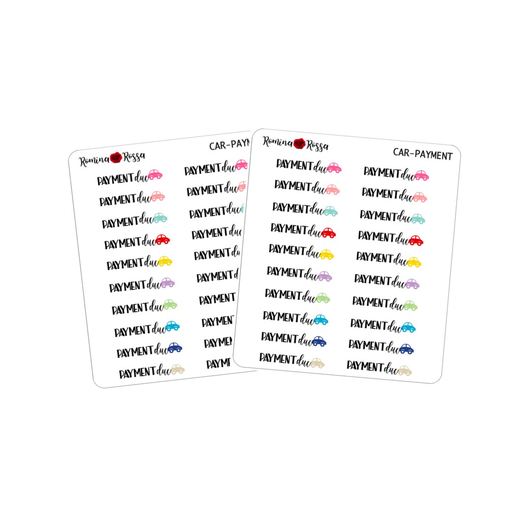 Car Payment Due Stickers - Decorative Planner Stickers - Etsy