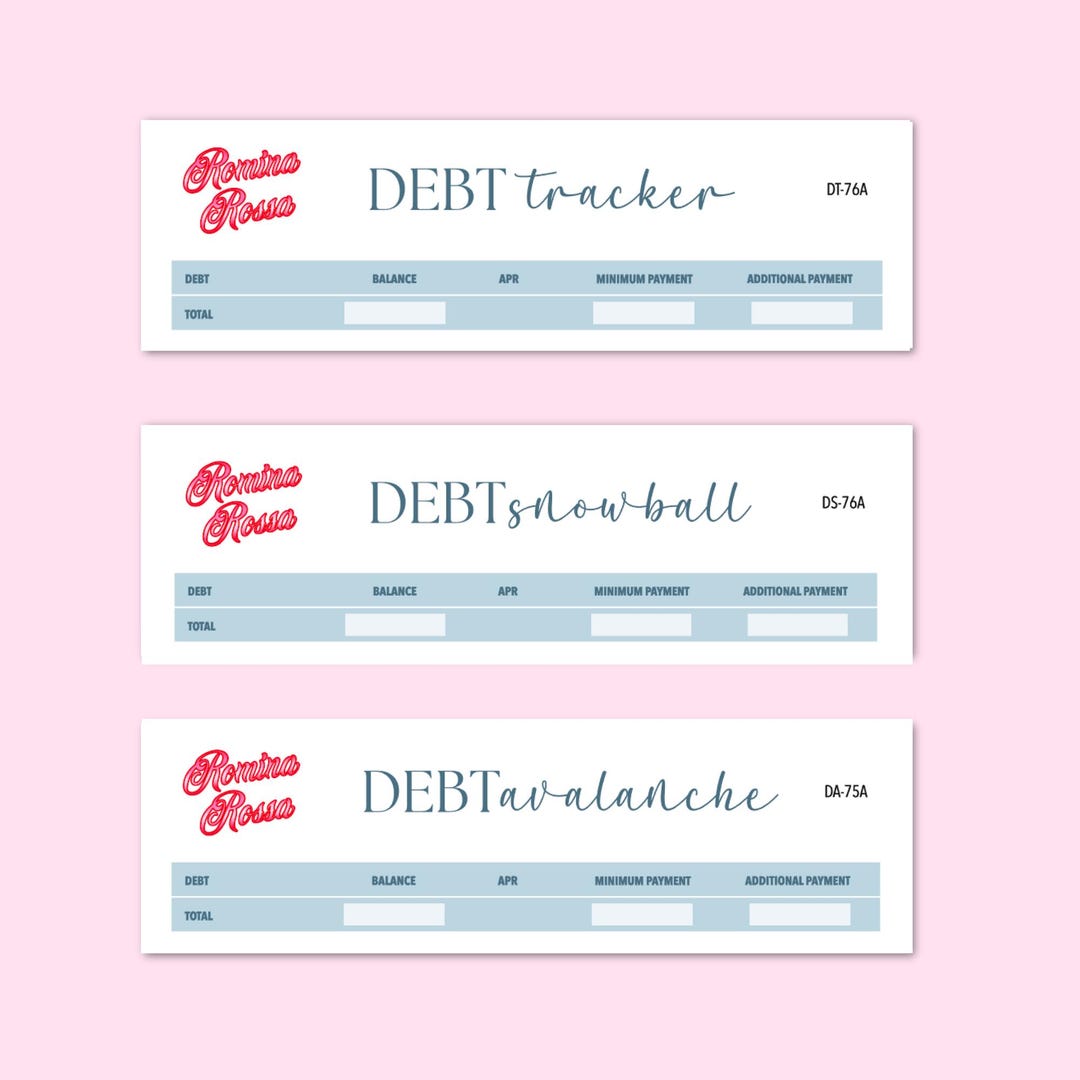 January Debt Tracker / Debt Snowball / Debt Avalanche 7x9, 8.5x11 ...