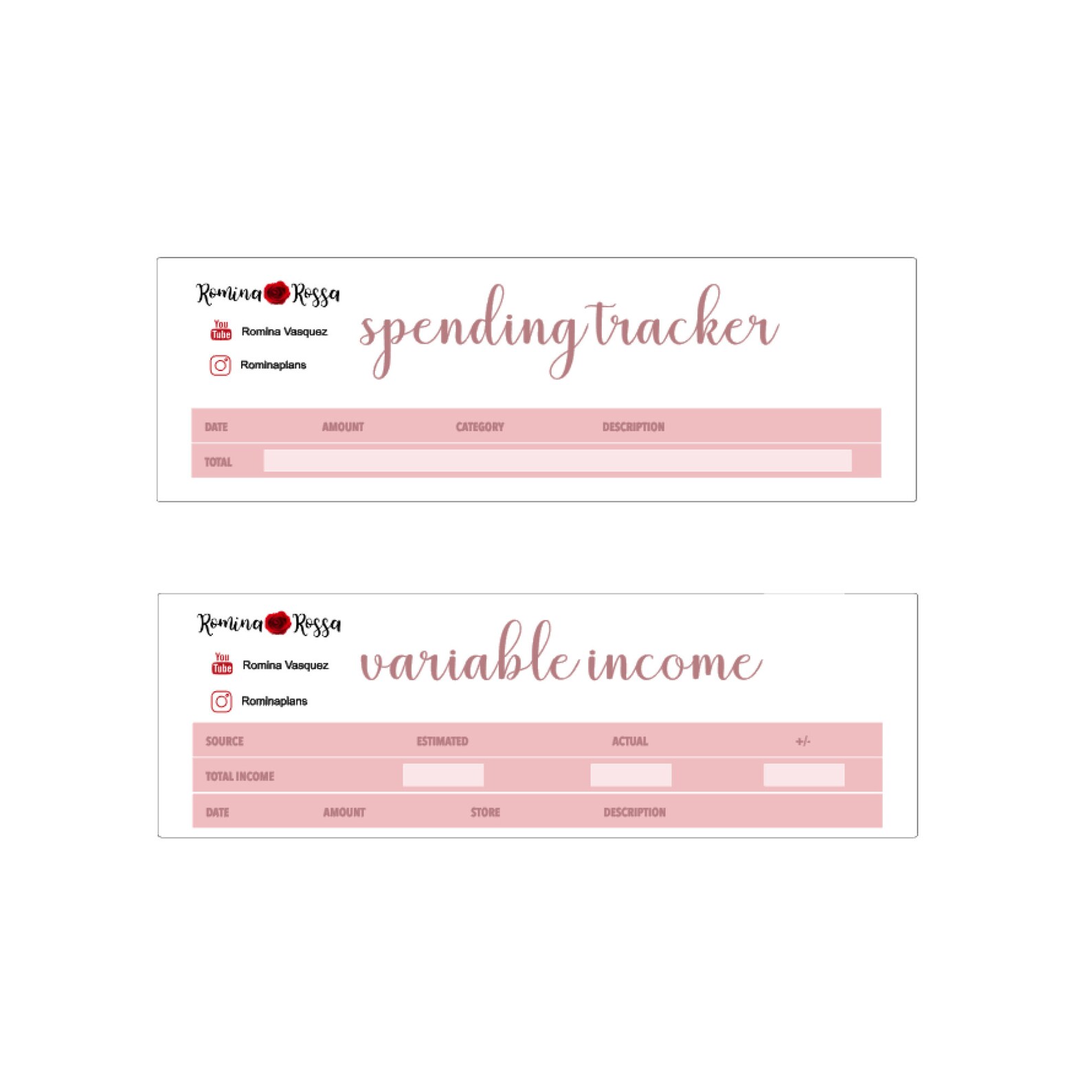 Spending Tracker, Variable Income Tracker | 7x9, 8.5x11 & Petite ...