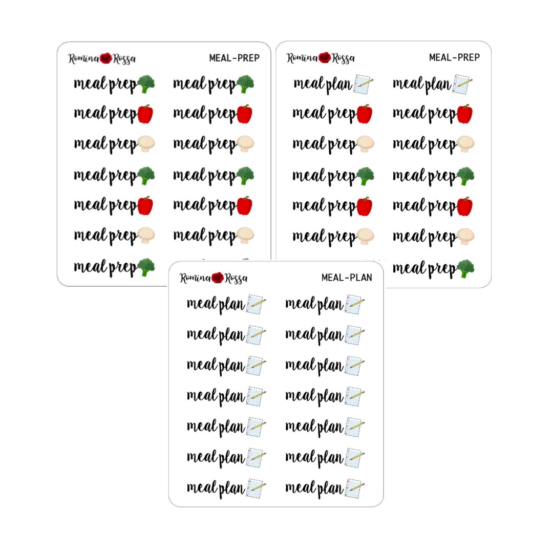 Meal Prep, Meal Plan Stickers - Decorative Planner Stickers - Etsy