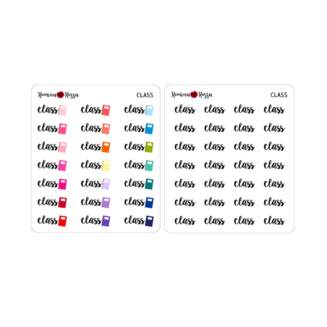 Class Script Stickers - Decorative Planner Sticker - Etsy