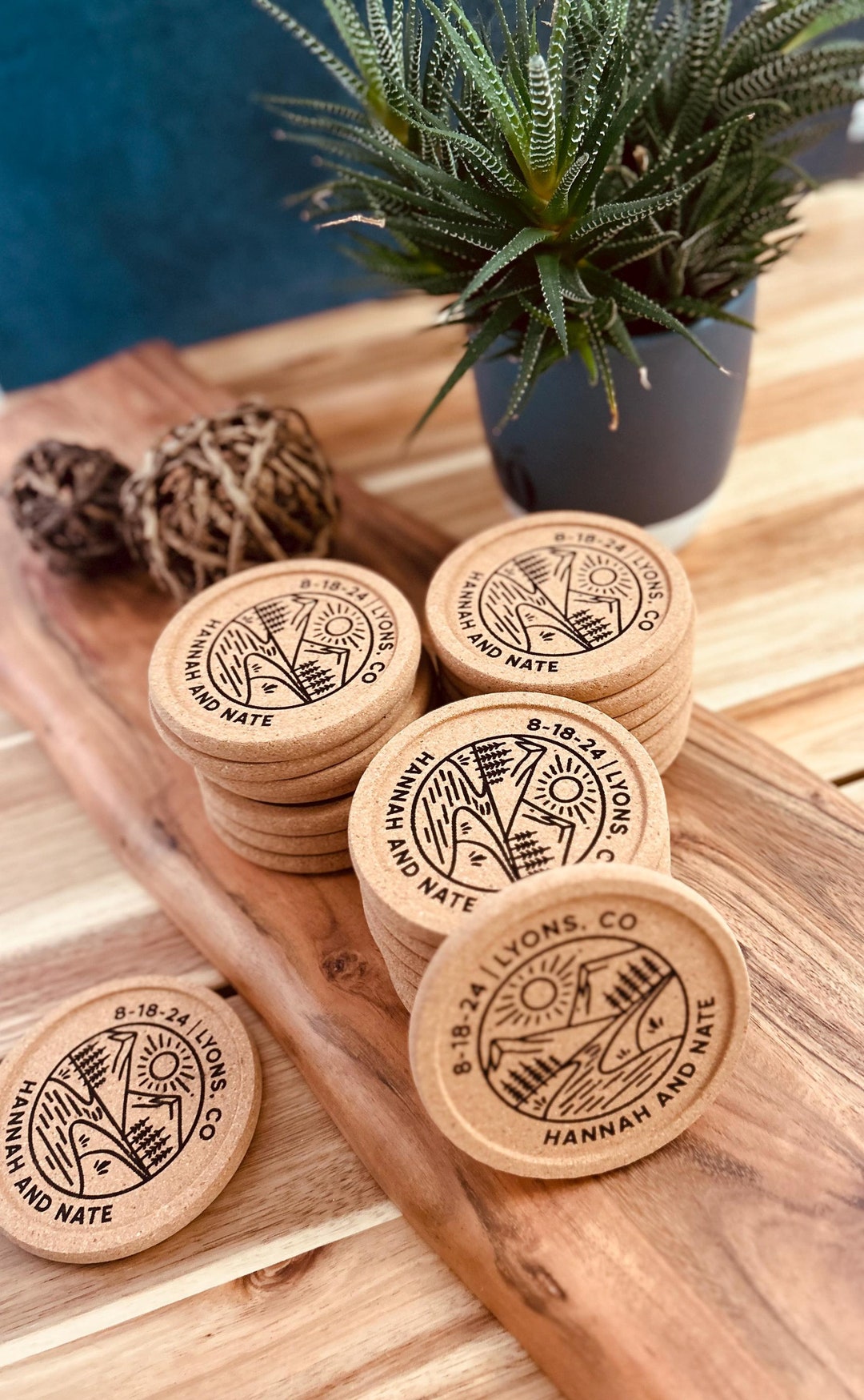 Custom Engraved Cork Coasters - Etsy