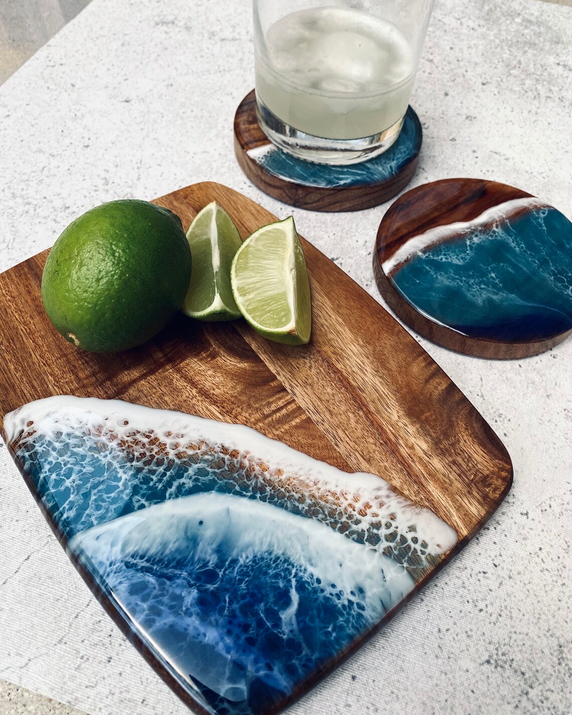 Beautiful Wood and Resin Coasters / Coaster Set | Etsy