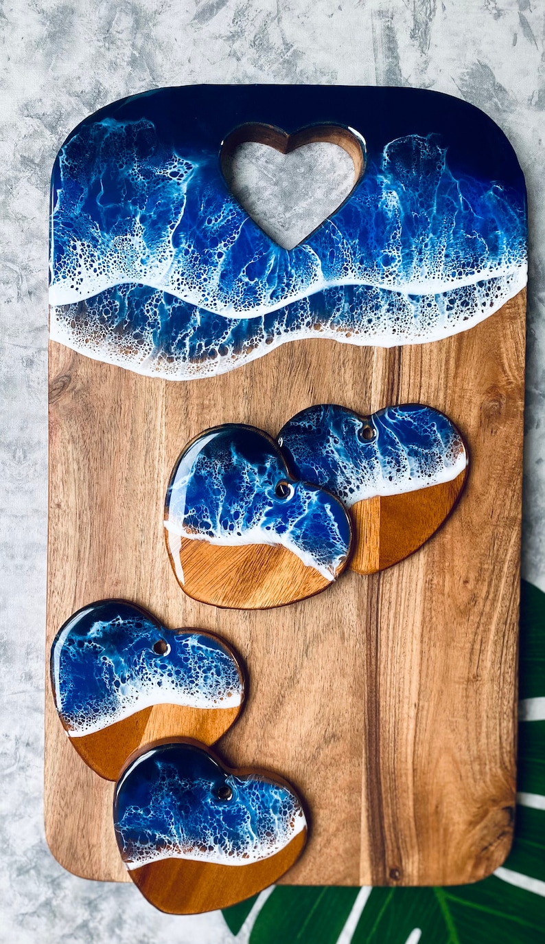 Beautiful Wood and Resin Coasters / Coaster Set - Etsy