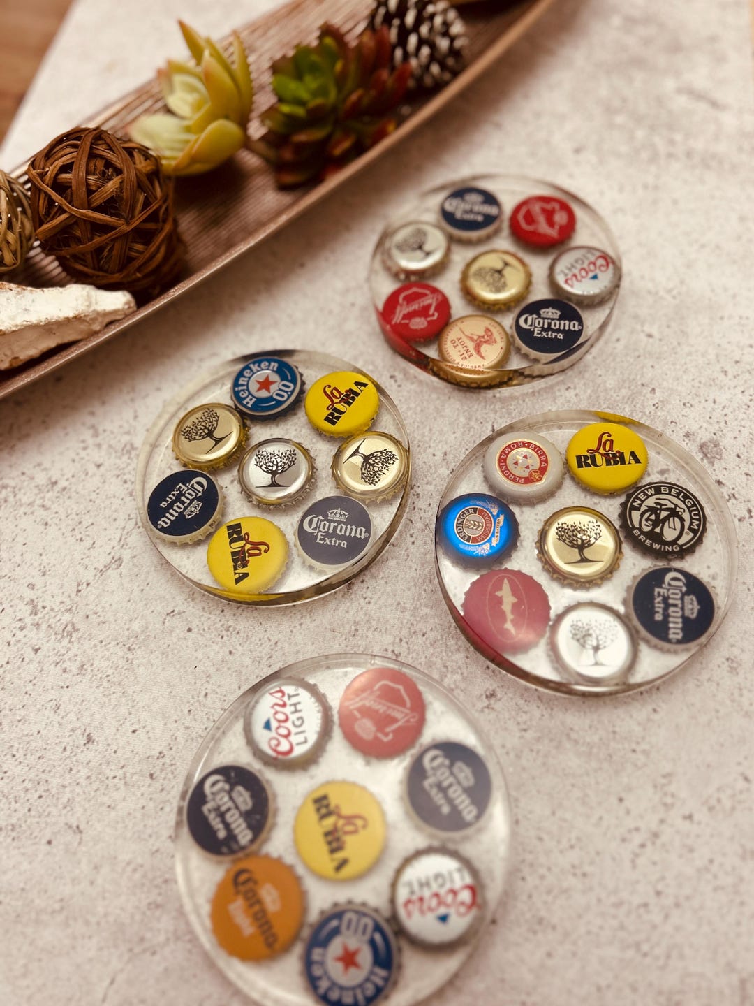 Bottle Caps Resin Coasters - Beer Style Coasters - Etsy
