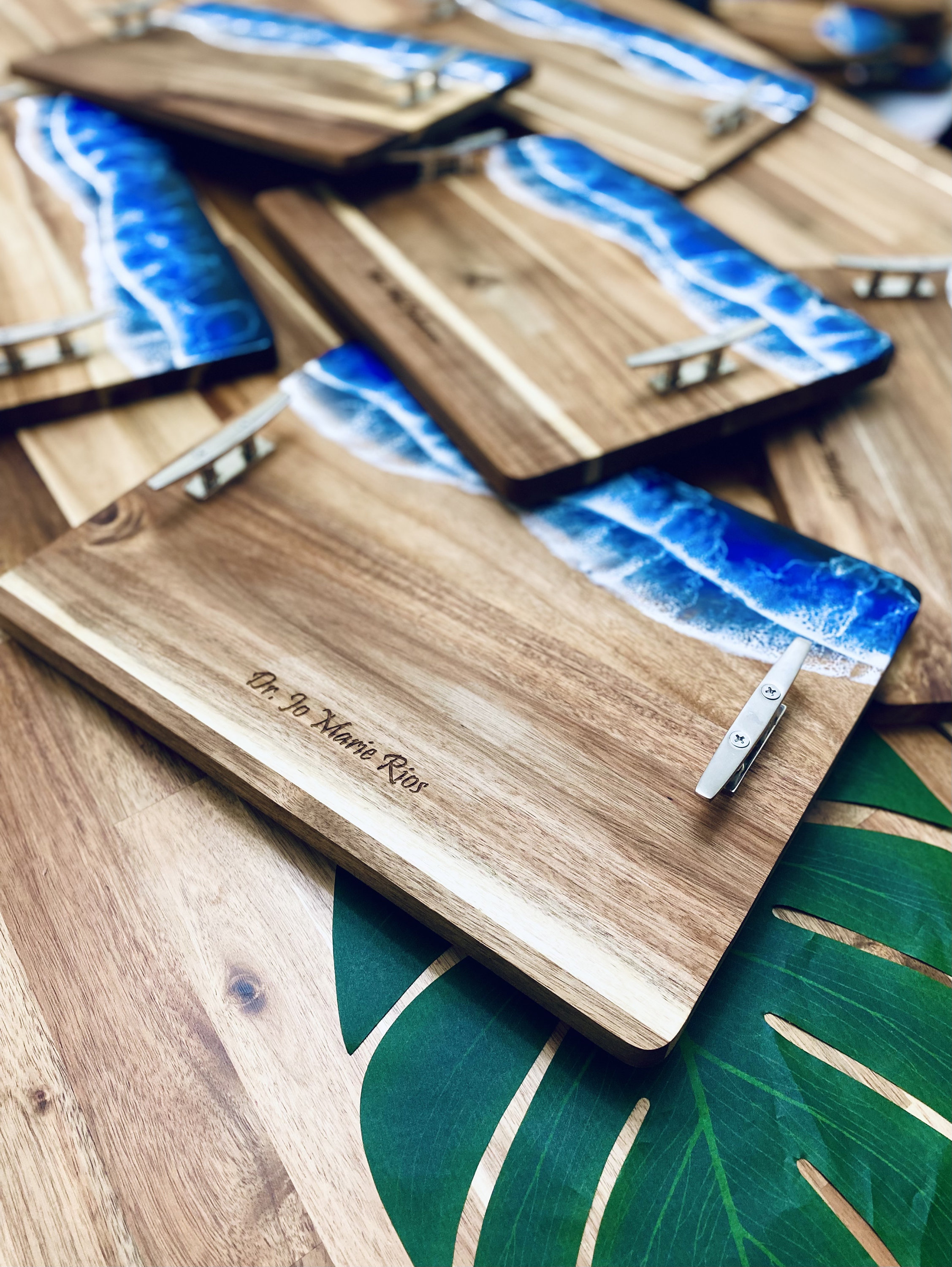 Unique Serving Tray / Ocean Waves Resin Tray With Handles - Etsy