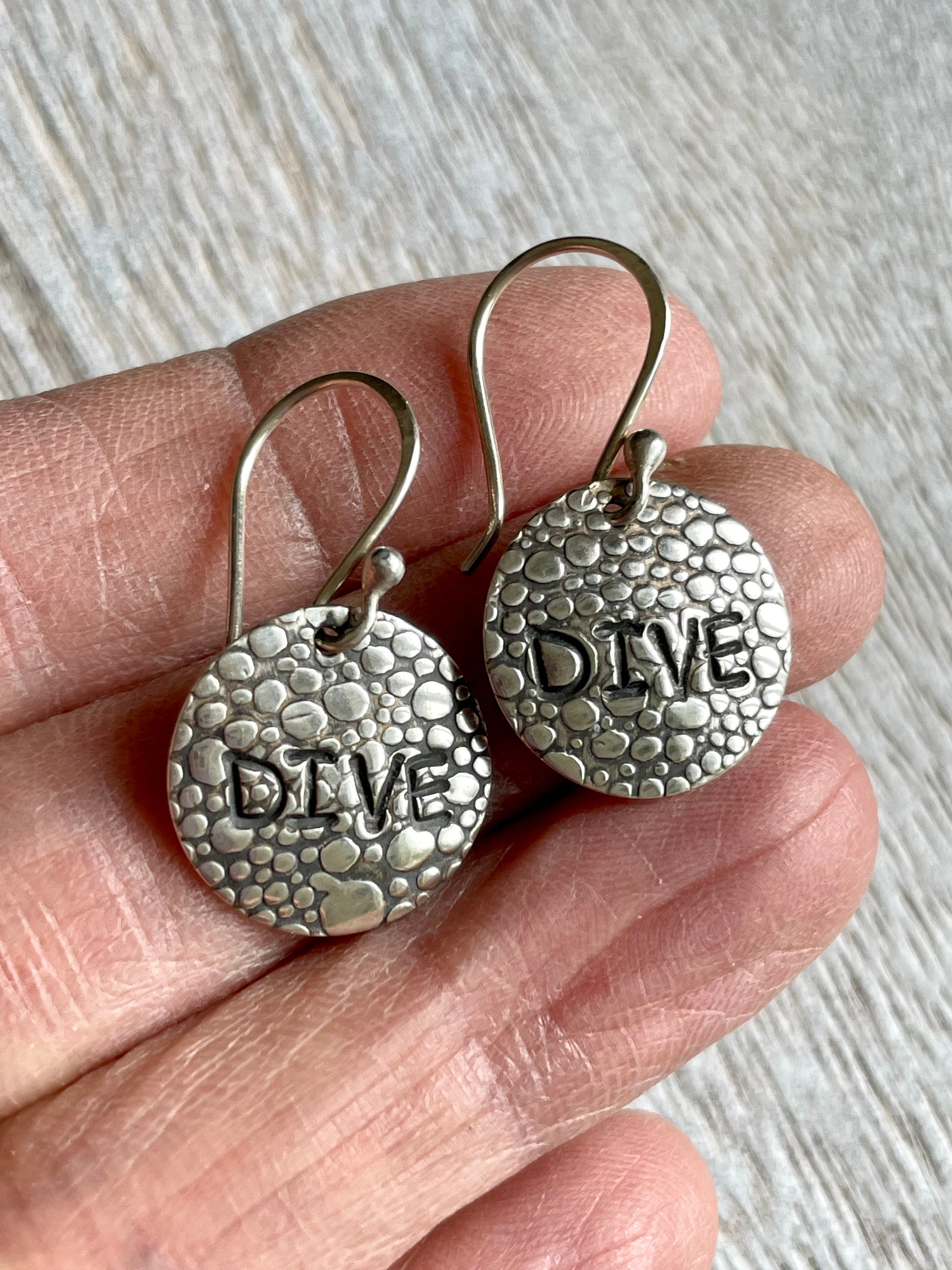 Sterling Silver Disk Earrings Scuba Dive Diving - Etsy