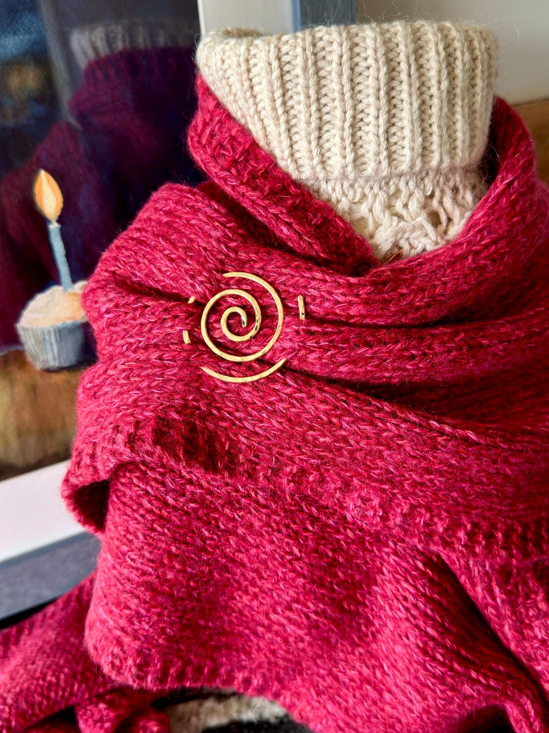 Spiral Shawl Scarf Pin Copper Brass Silver - Etsy