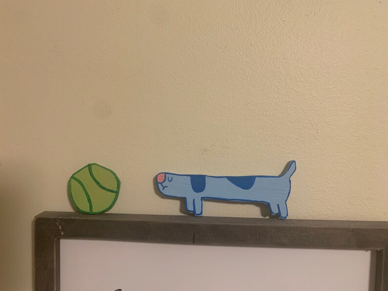 Buy Bluey Long Dog With Tennis Ball Wood Decor Online in India - Etsy