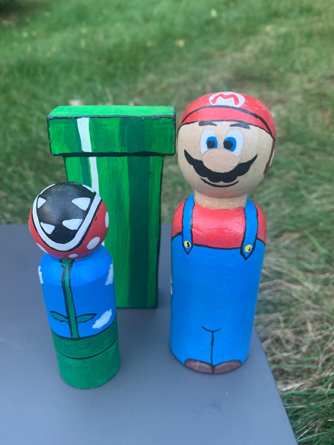 Large Mario Peg Doll With Piranha Plant and Pipe Nintendo Gift - Etsy