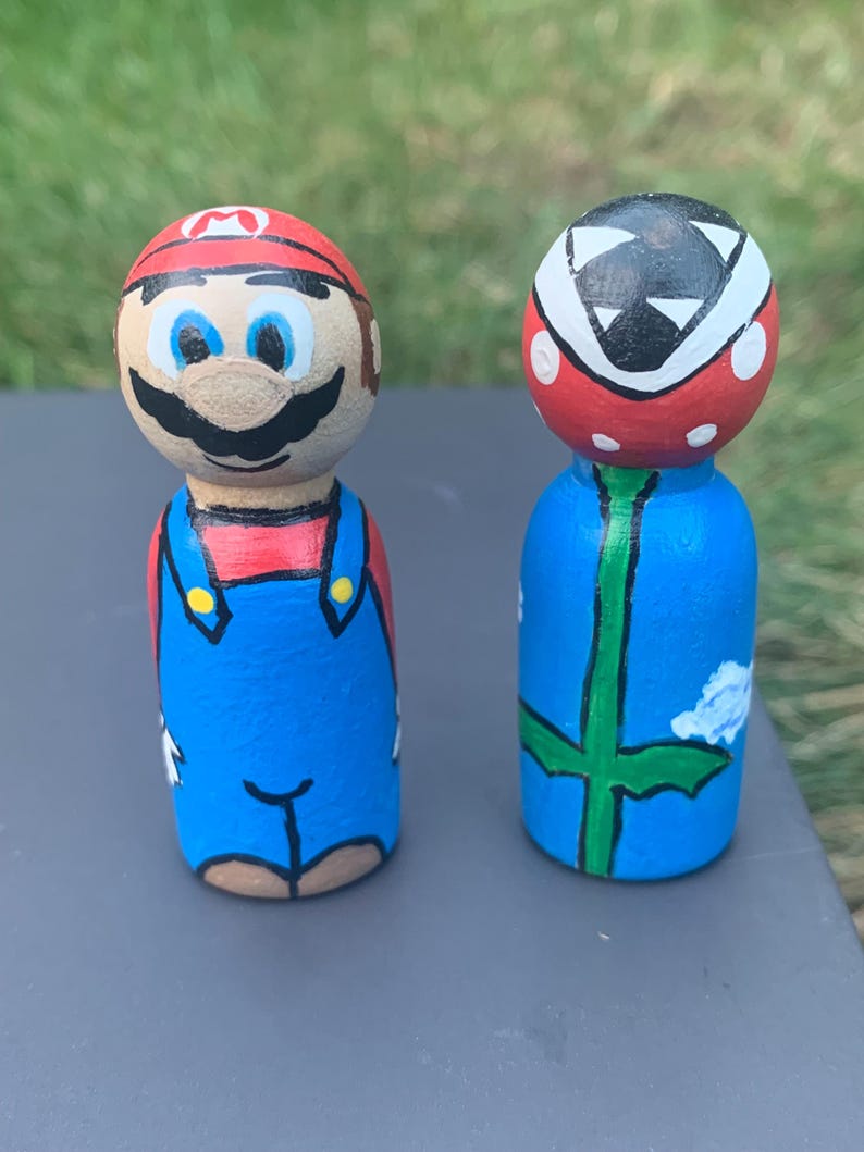 Mario Peg Doll With Piranha Plant Nintendo Gift - Etsy
