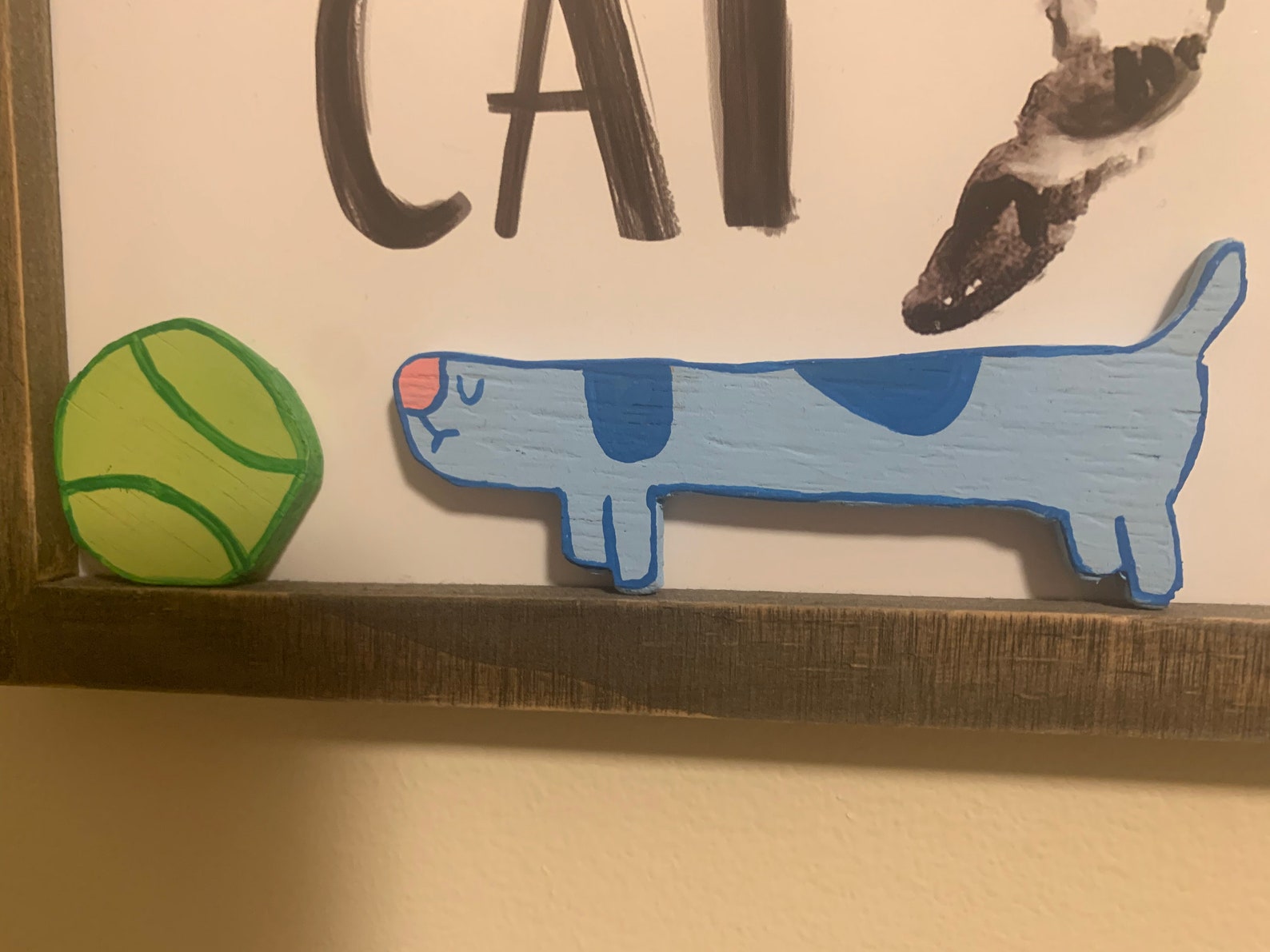 Bluey Long Dog With Tennis Ball Wood Decor - Etsy New Zealand