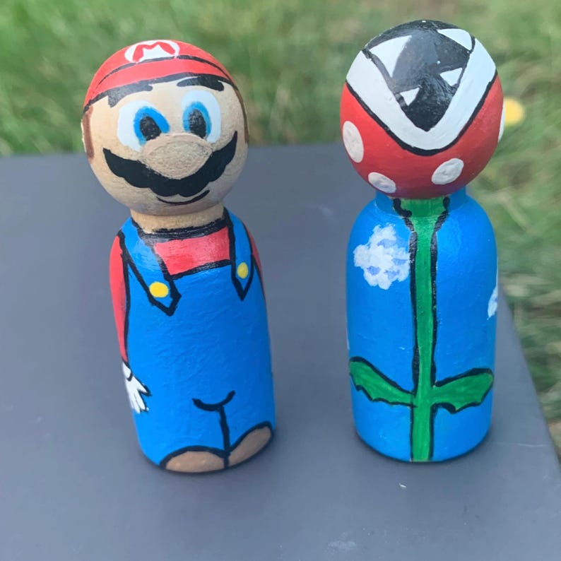 Mario Peg Doll With Piranha Plant Nintendo Gift - Etsy