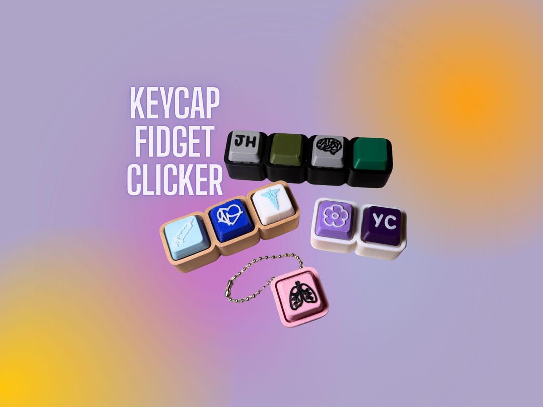 Keycap Fidget Clicker Keychain - Clicky and Quiet/silent Switches ...