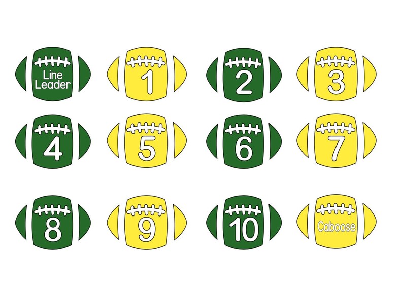 Vinyl Classroom 'football' Line up Number Decals-various Sets Available ...