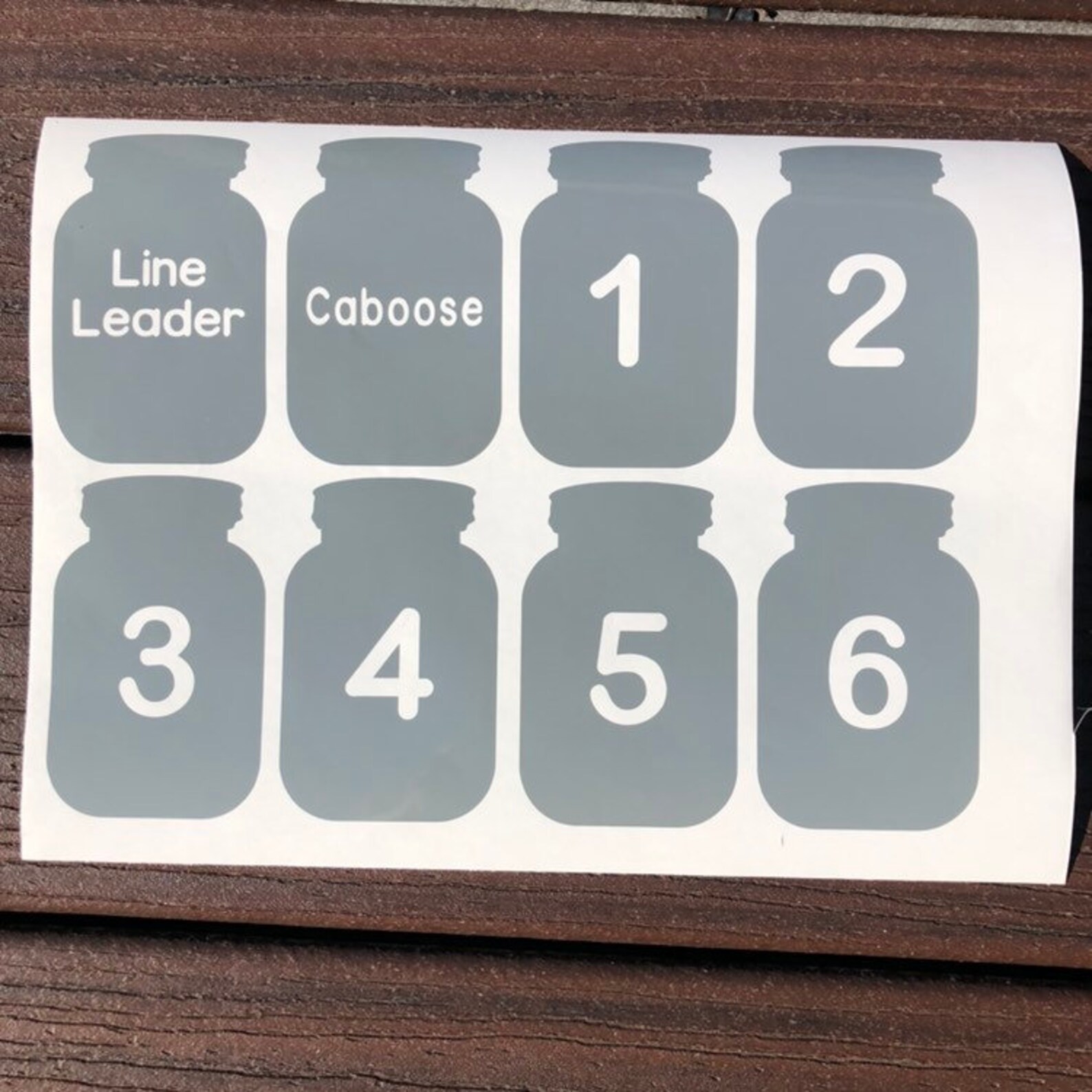 Vinyl Classroom 'mason Jars' Line up Number Decals With Line Leader and ...