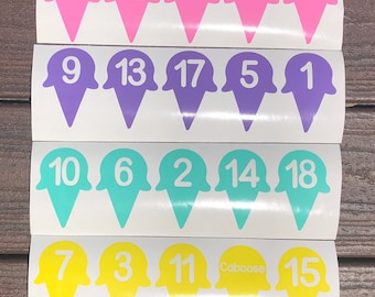 Vinyl Classroom Line up Number Decals With Varying | Etsy